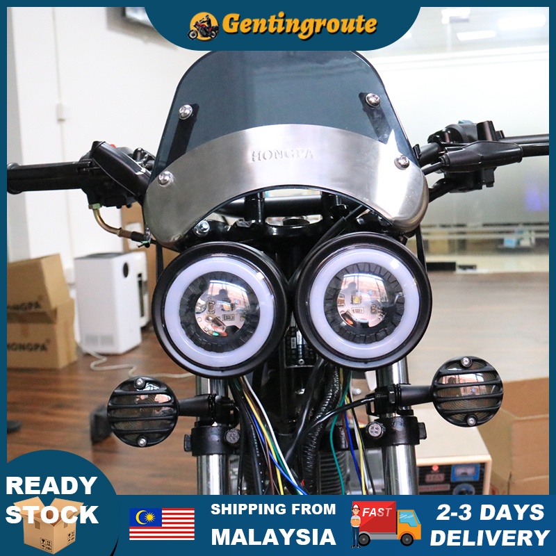 MOTORCYCLE LED TWINS DUAL HEADLIGHT DOUBLE TWIN ROUND HEADLIGHT FOR ...