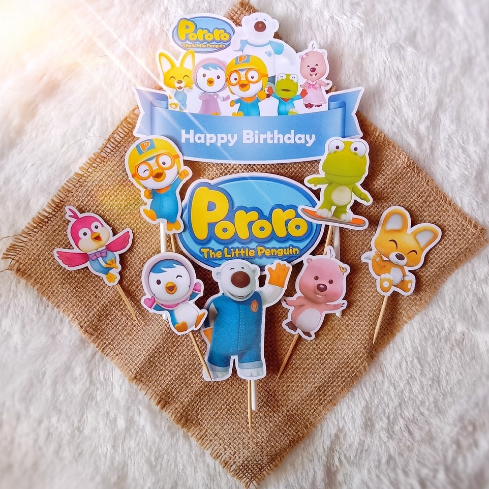 Pororo Character Children's Birthday Cake Decorations/Topper Can Be ...