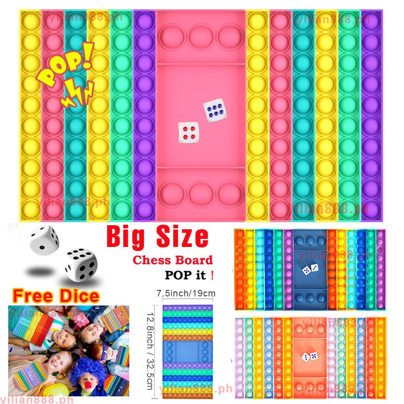 Pop It Chess Board Super Big Size Fidget Toys Simple Dimple Sensory ...