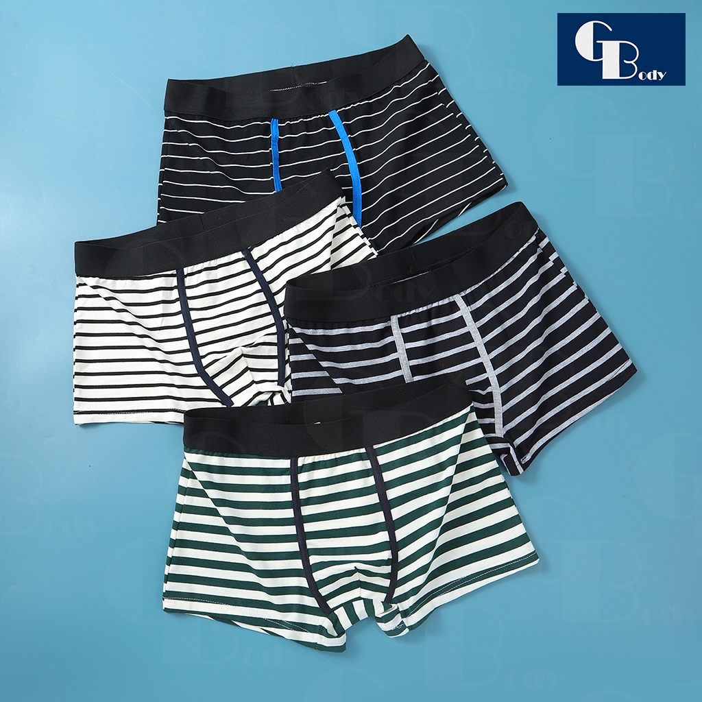 GBody 1pc Export Men Cotton Boxer Brief Underwear Stripe Random Color ...