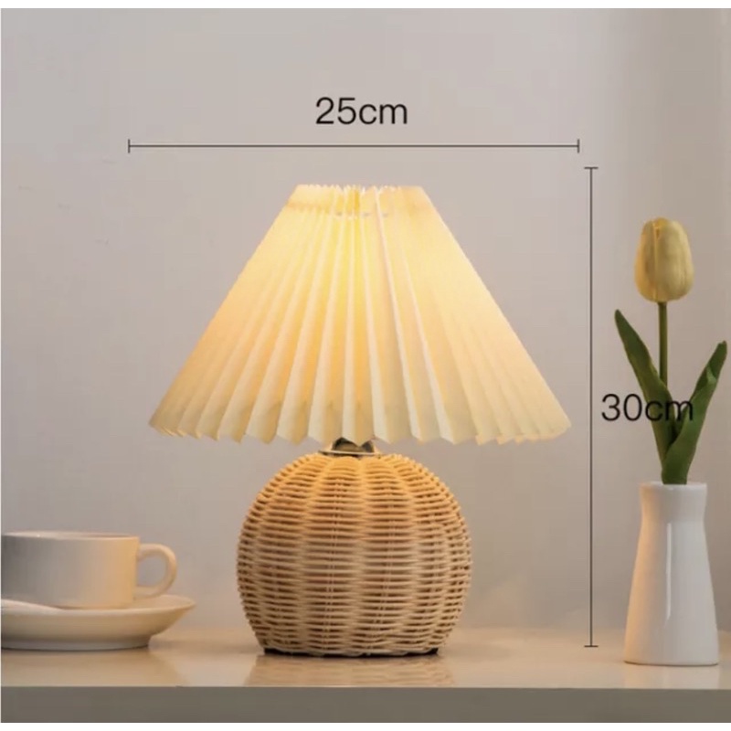 Korean Rattan Body Nordic Lamp Shade Home Decor LED Lighting | Shopee ...