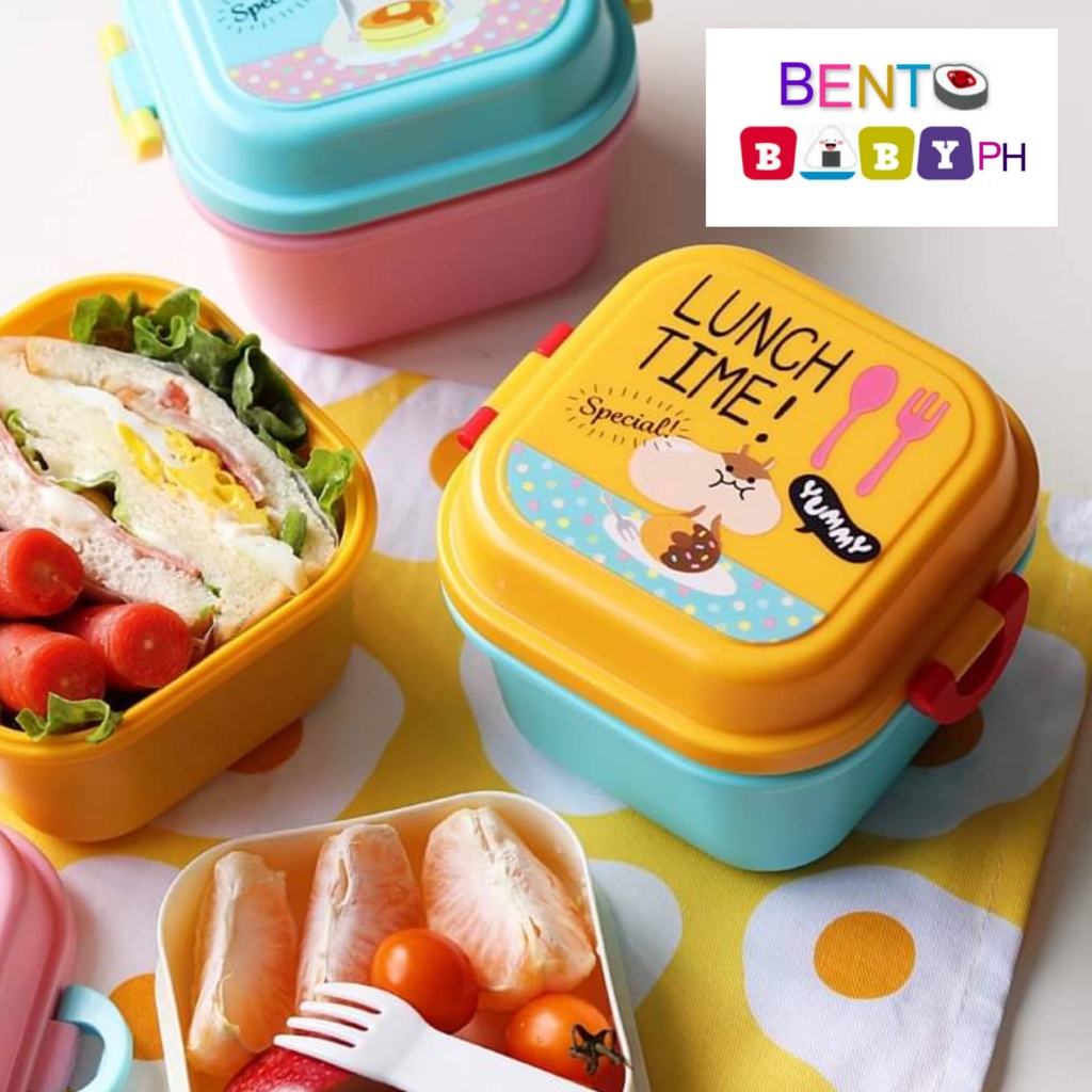 Bento Baby PH Bento Box Snack Box Lunch Box Small 2 Layer with Spork ...