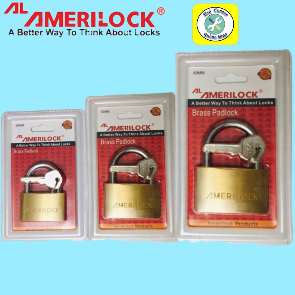 AMERILOCK Heavy Duty Brass Padlock Short Shackle (20mm, 25mm, 30mm ...