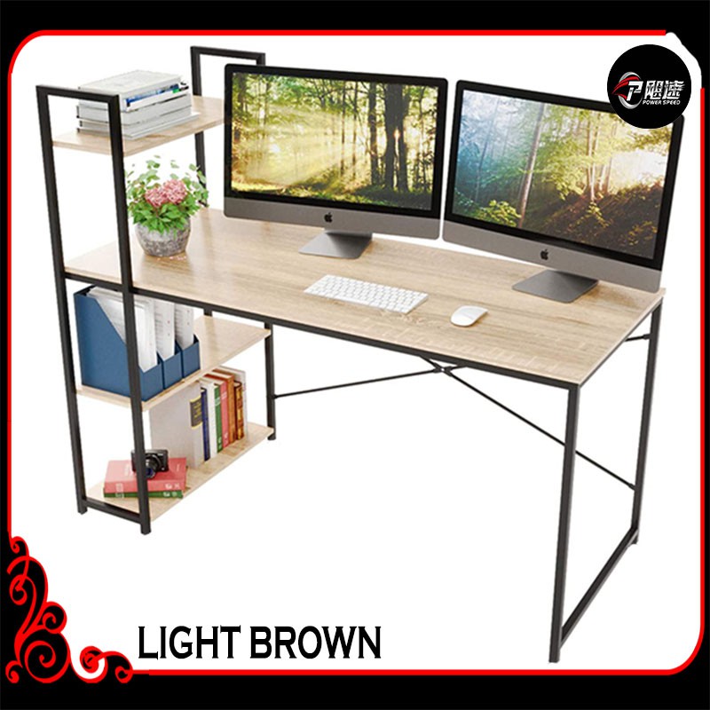 Table Desk, Computer Table Desk, Study Table Desk 4 Tier Bookshelves ...