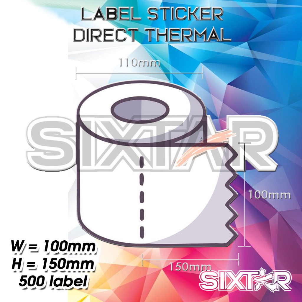 Thermal Label Sticker Paper 100x150x500 100x150 10x15 A6 1Line Core ...