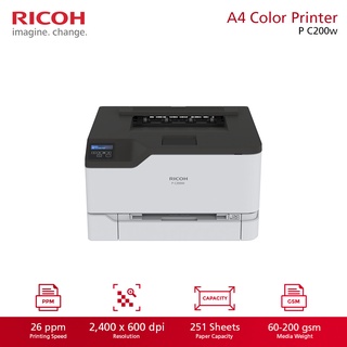 Ricoh A4 Color Laser Printer with Wireless and Mobile Printing, 24.7ppm - P C200W | Shopee ...