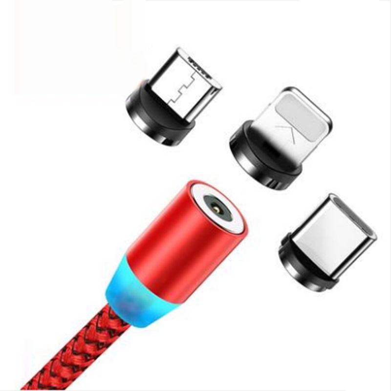 New Fashion Red Color Magnetic USB Type C Cable LED Fast Charging Data ...