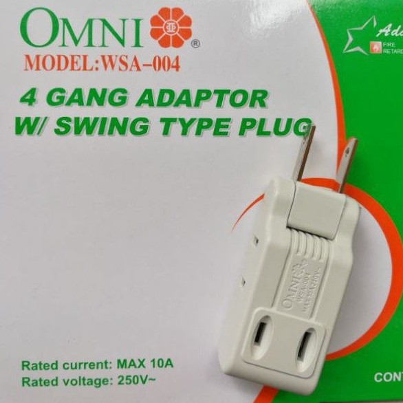 Omni 4 Gang Octopus Adapter w/ Swing Type Plug WSA-004 | Shopee Philippines