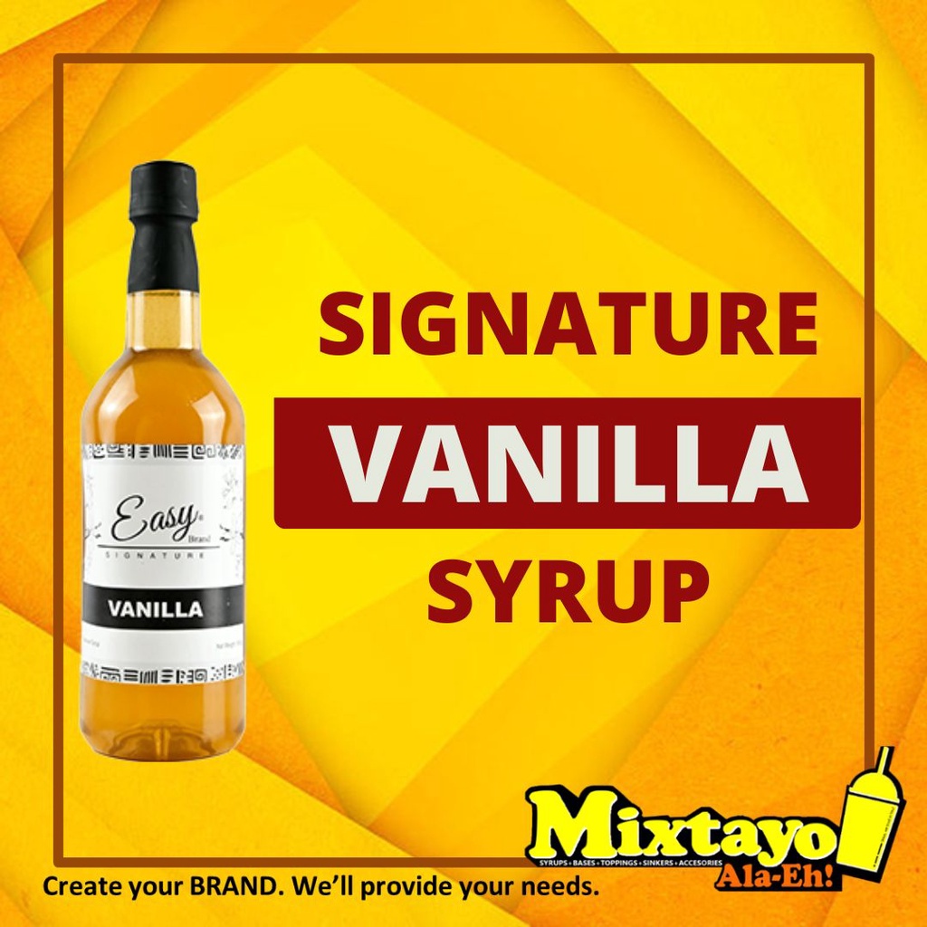 Signature Vanilla Syrup (Easy Brand for Milktea, Coffee, Frappe and ...
