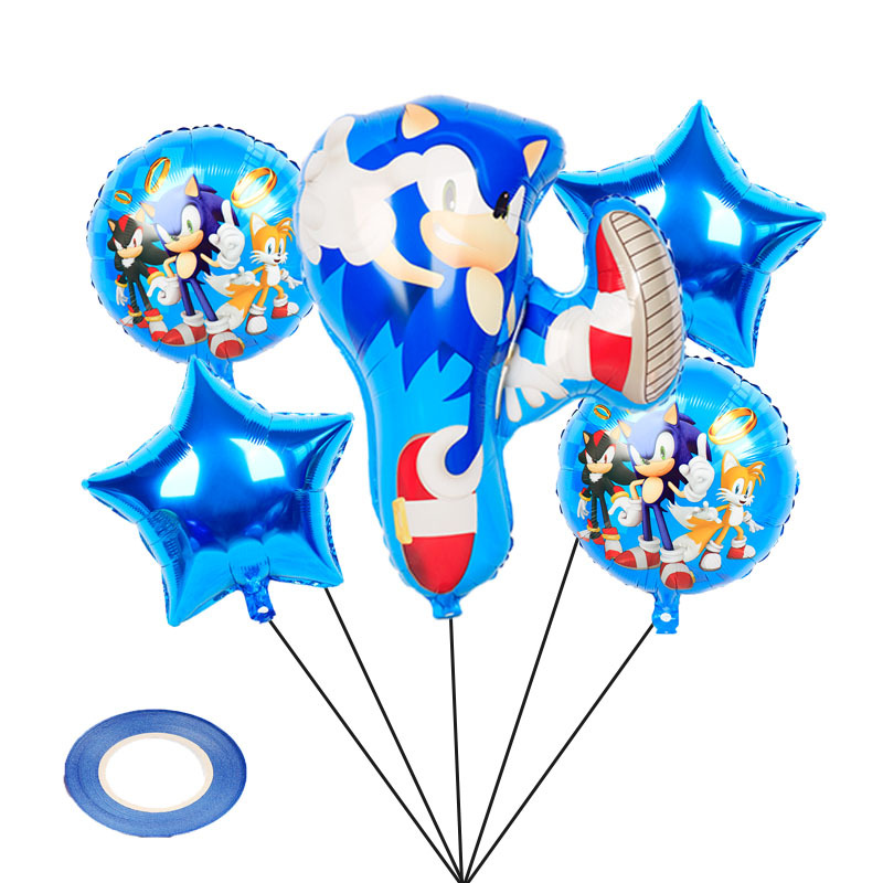 5PCS Sonic The Hedgehog Helium Balloons Balloons For Sonic The Hedgehog ...
