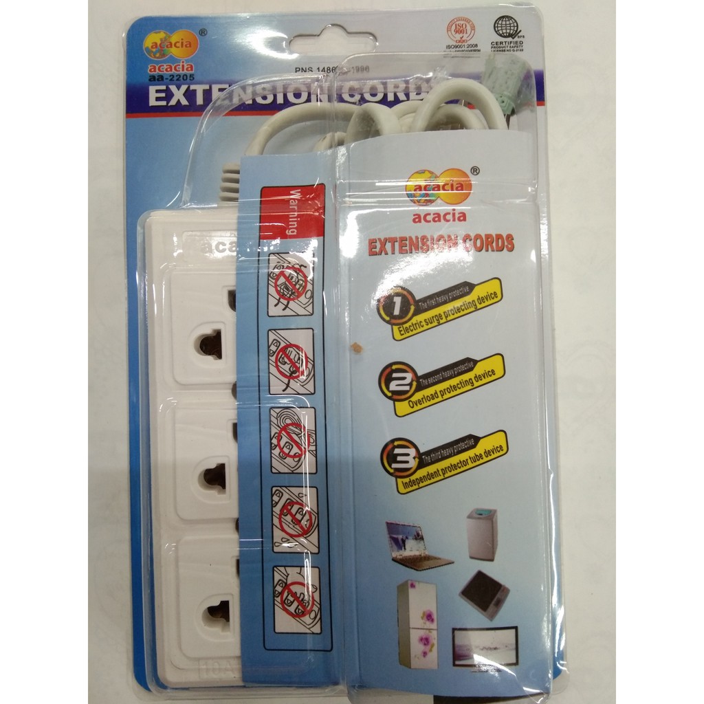 Safe Extension Cord (White-3 Meters) | Shopee Philippines