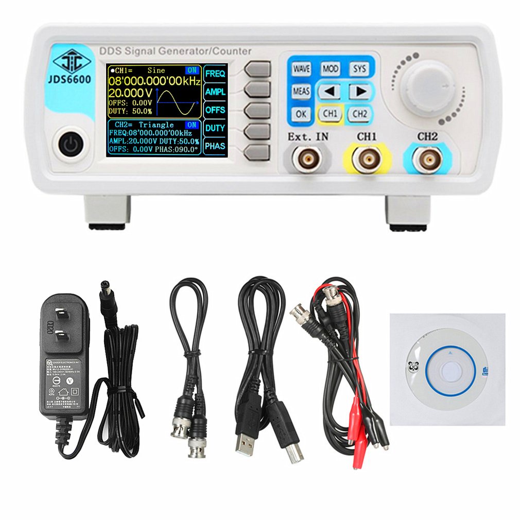 JDS6600-60M 60MHZ Dual-channel Arbitrary Waveform Signal Generator DDS Function Counter Digital ...
