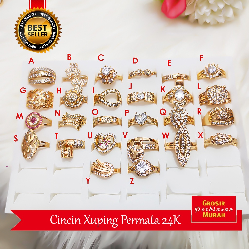 MATA Ring 24K Gold Plated Luxury Elegant Eye Gem Full Box | Shopee ...