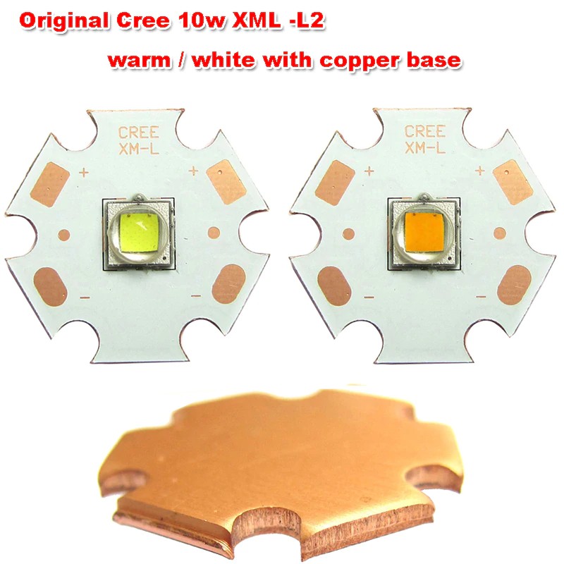 Power CREE 10w XM-L L2 Warm / White With 20mm Copper Base LED Chip Lamp ...