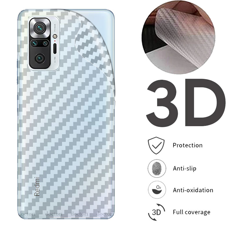 【1/3/5 Piece】 Carbon Fiber Sticker Back Film Redmi 13 13C 12 12C 11A A2 ...