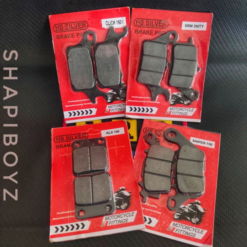 HS SILVER BRAKE PAD (KLX150,CLICK150,XRM TRINITY,SNIPER150) | Shopee ...
