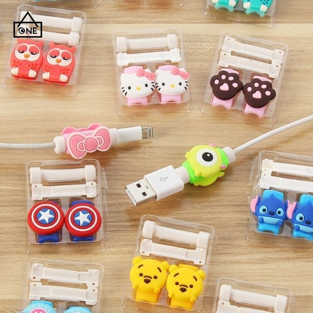 Phone Cartoon Character Charge Cable Cord Protector Winder A | Shopee ...