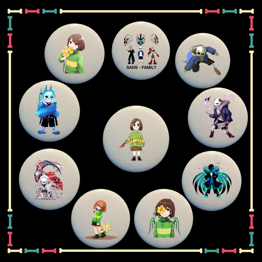 Error Sans Undertale Chara Badge Set 10 pieces 5.8cm | Shopee Philippines