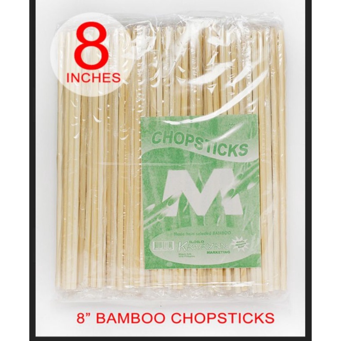 Chopstick bamboo chopsticks 100 pairs 8 inches | Shopee Philippines