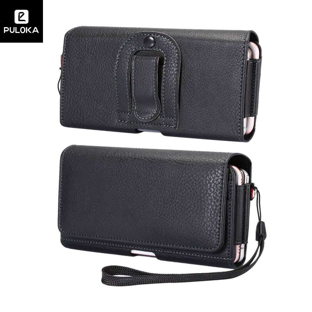 Universal Horizontal Belt Double Phone Pouch Leather Waist Phone Bag ...