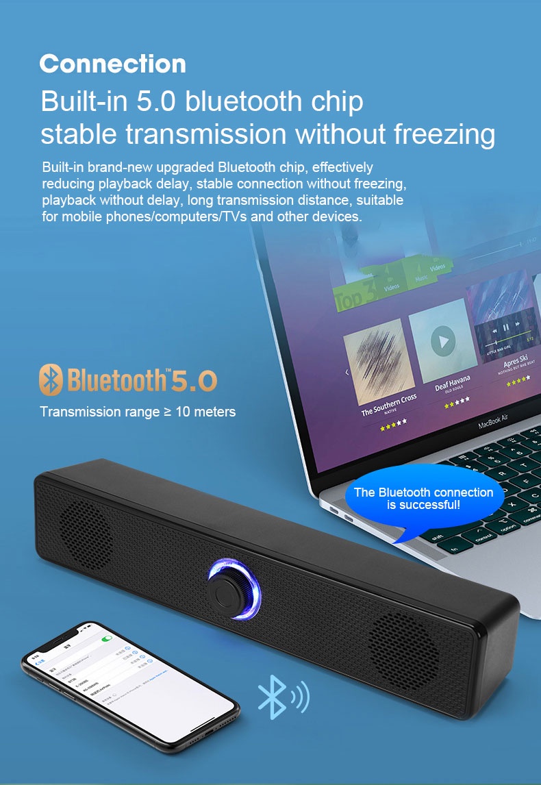 SYCAT 350TS Bluetooth Speaker Computer Desktop Speaker Wired USB 3.5mm ...