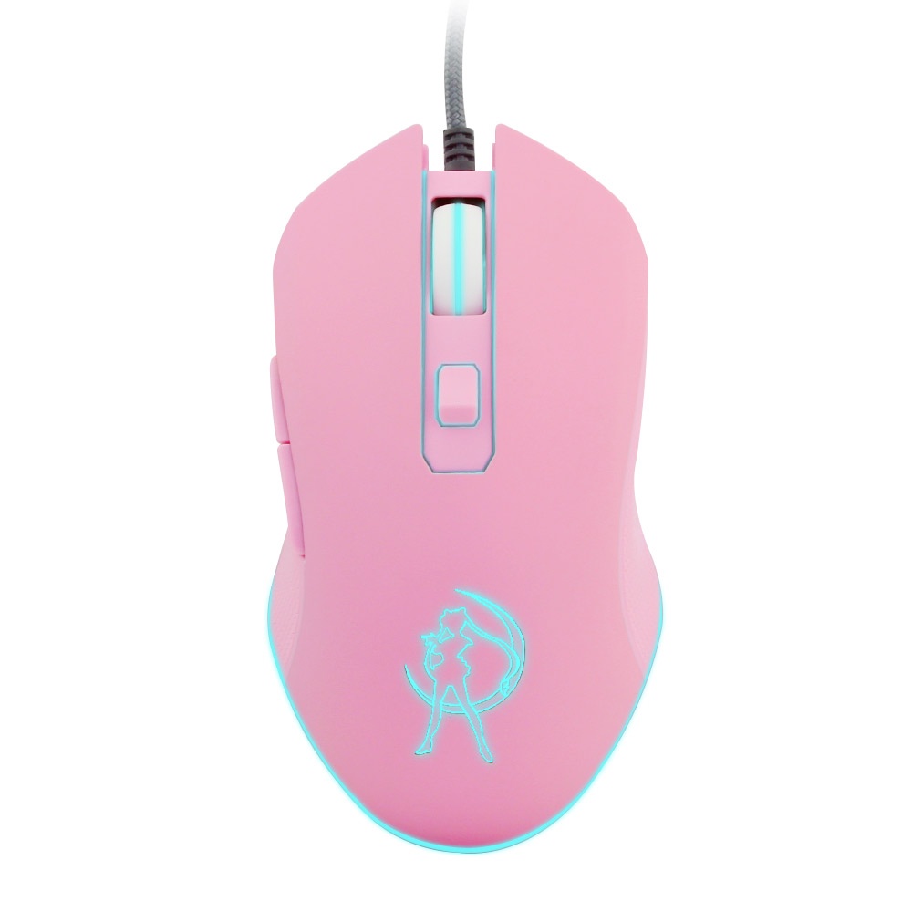 RGB Wired Silent Mouse Pink Optical Sailor Moon Gaming Computer Mouse ...