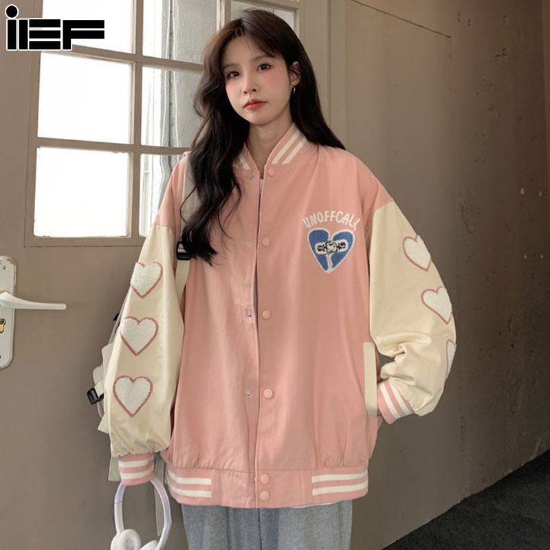 IEF Ladies Fashion Retro Simple Versatile Sweet Love Student Jacket ...