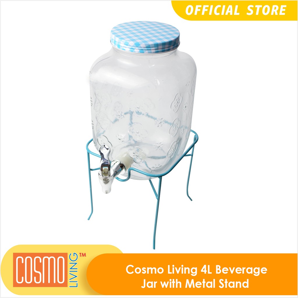 Cosmo Living 4L Beverage Jar with Metal Stand | Shopee Philippines
