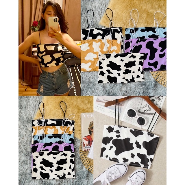 Kisses String Cow print Top | Shopee Philippines