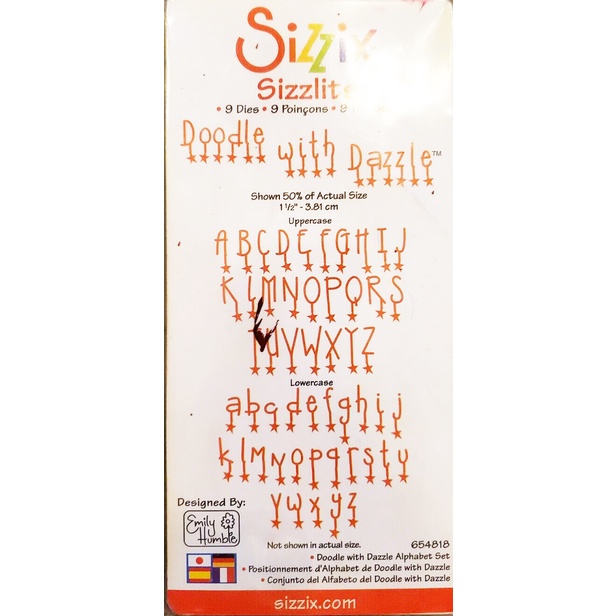 Sizzix Sizzlits Dies - Doodle with Dazzle Alphabet Set | Shopee Philippines