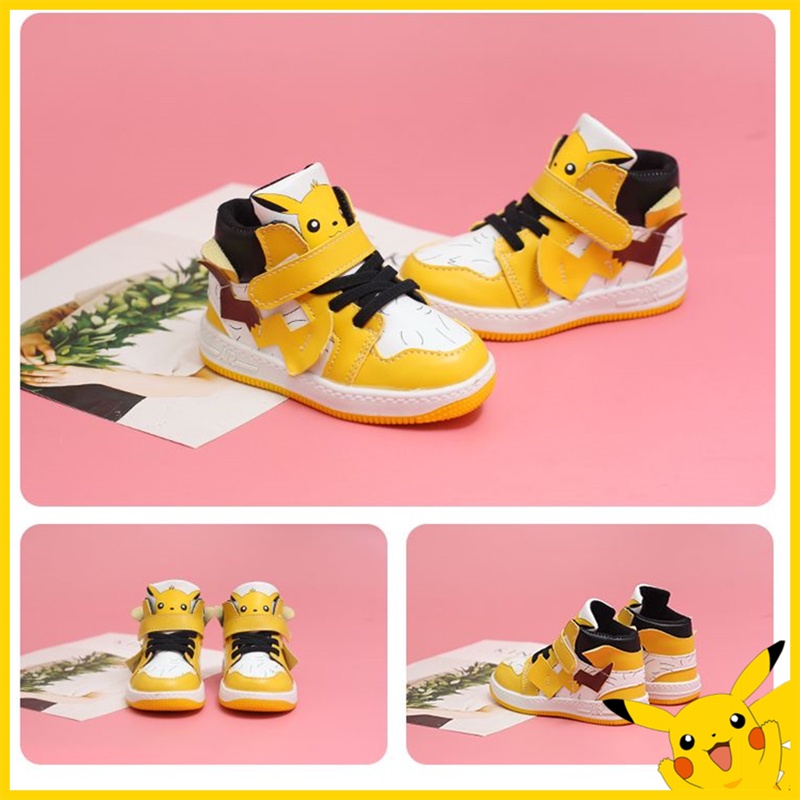 Pokemon Kids Sneakers High-Top Slip-On Shoes Autumn and Winter Non-slip ...