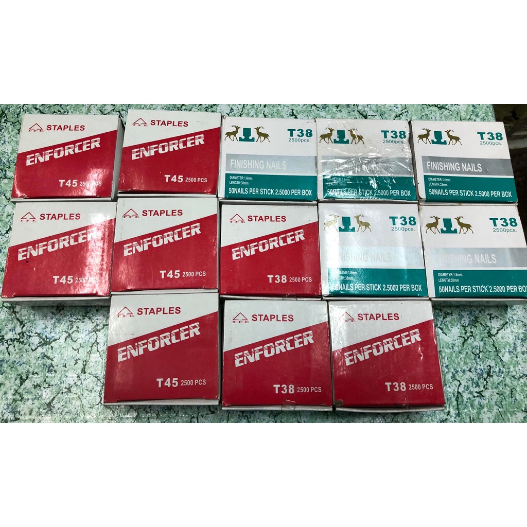 Enforcer Staples T45, T38 and F25 nails for Brad Nailer | Shopee ...