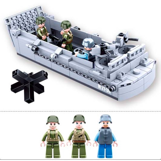Mytopshop 182PCS MOC WW2 LCVP Higgins Landing Craft Figure Model ...