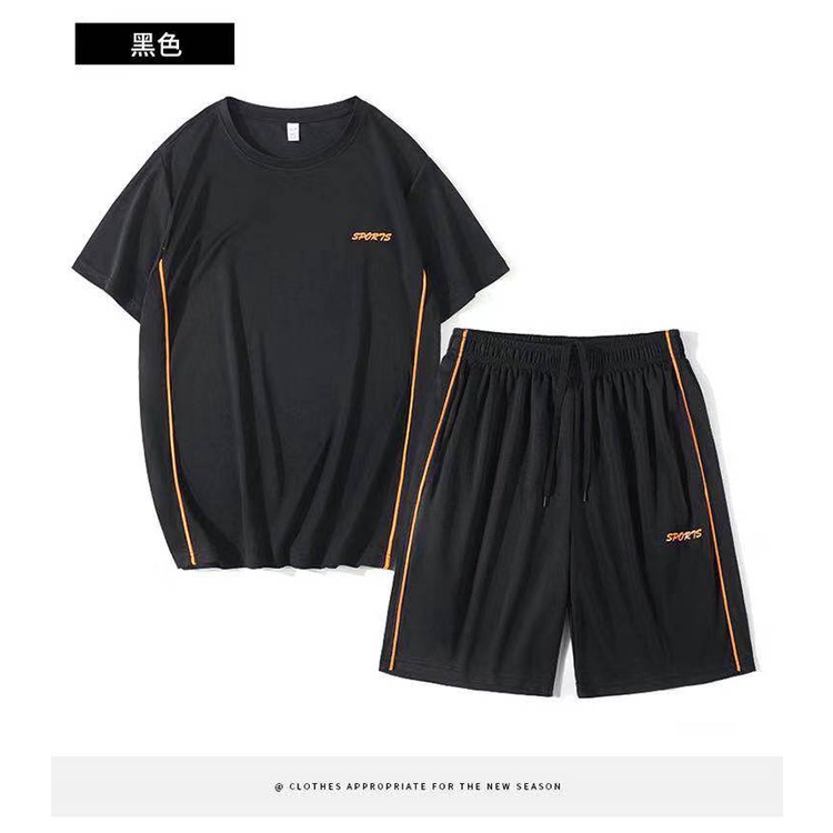 Simple [2 in 1 set] Fashion Korean Casual Terno For men T-shirt & Short ...