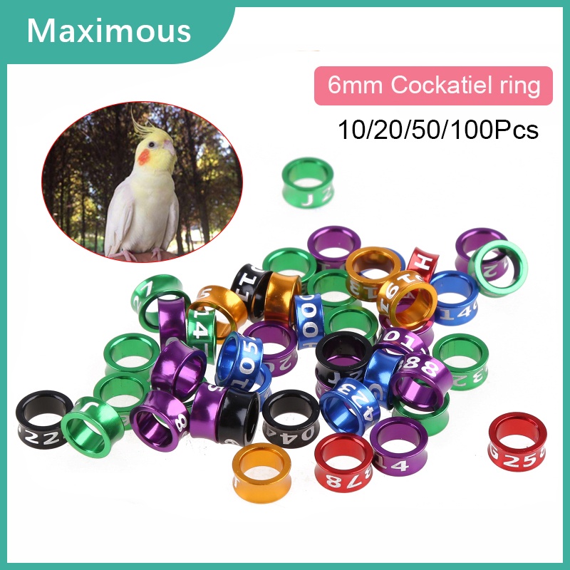 100Pcs/50Pcs/20Pcs 6mm Cockatiel Conure Rings Aluminium Closed-loop ...