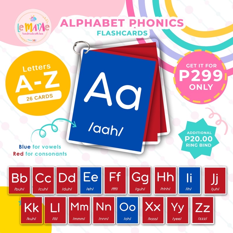 ALPHABET PHONICS COLORFUL ABC PHONICS Laminated Educational Flashcards ...