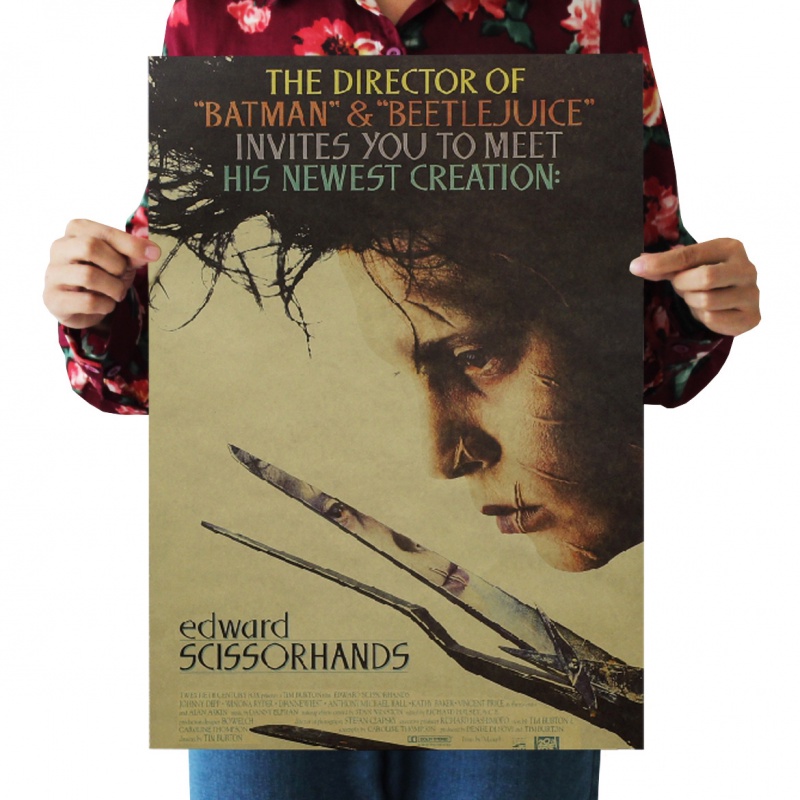 Edward Scissorhands nostalgic retro kraft paper poster interior Bar ...