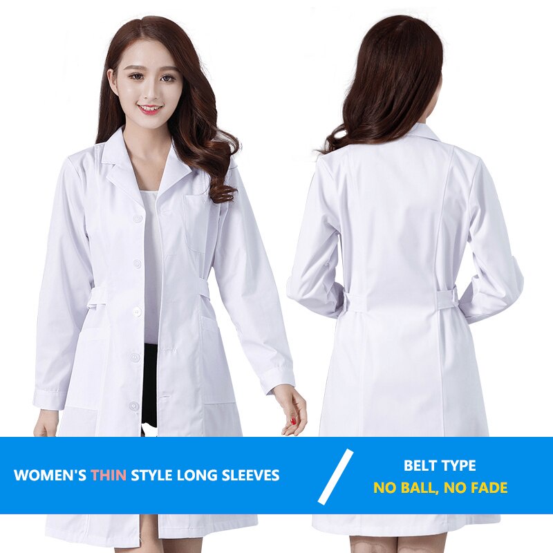 Unisex Cotton Slim White Dental Workwear Uniform Spot White Coat Spa ...