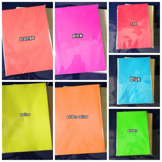(50pcs) Fluorescent Sticker Paper A4/80gsm/matte For inkjet printer ...