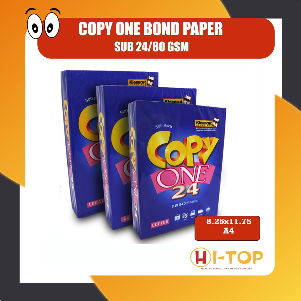 Copy One Bond Paper l Short/Long/A4 l Sub24/ 80 GSM l Inkjet Paper l ...
