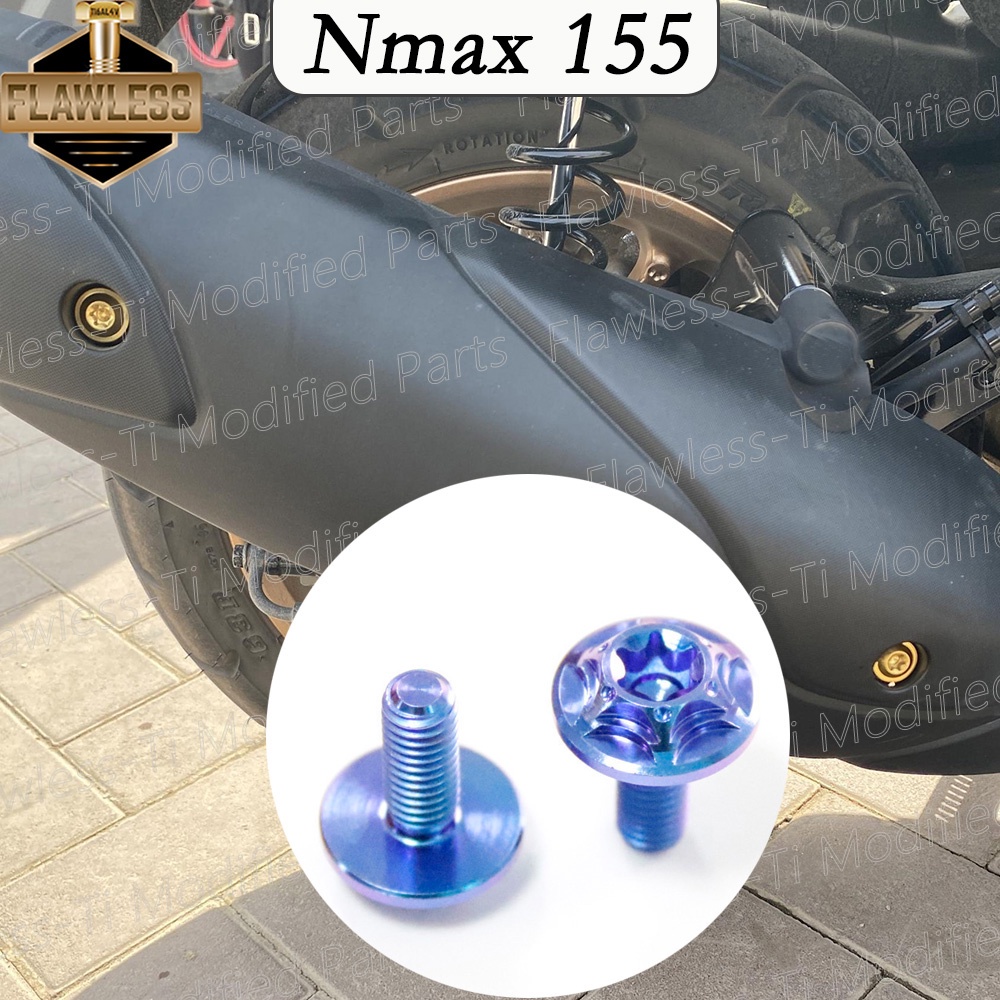 Flawless-Ti Gr5 Yamaha Nmax Aerox V1 V2 155 Exhaust Pipe Cover Titanium ...