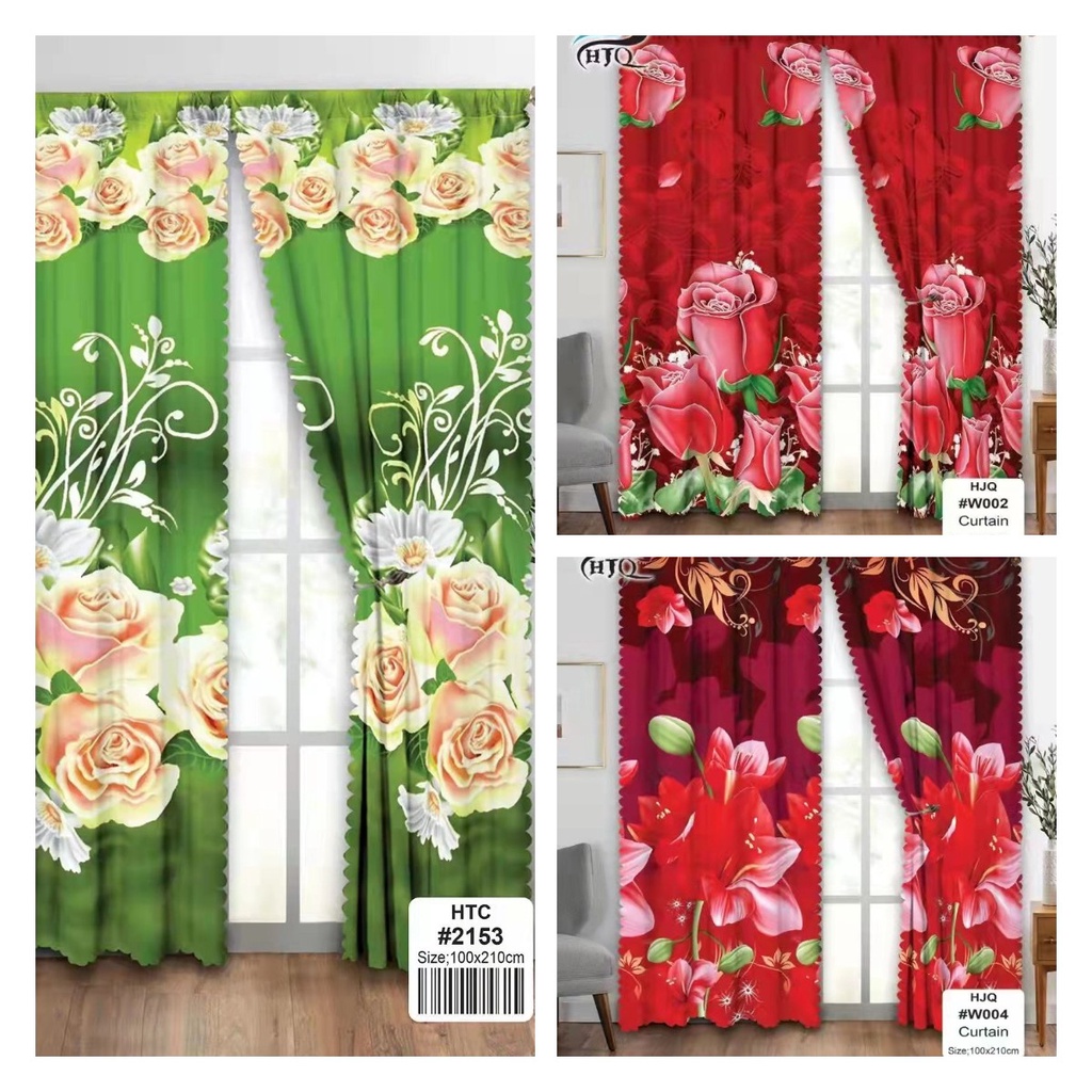 210*100CM Flower Red Rose Kurtain Design String Green Curtain for ...