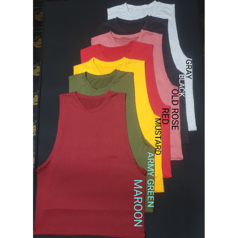 Muscle Tee Gym Sando Plain for men and women freesize and oversize ...