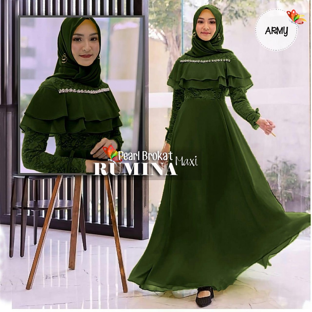 Maxi RUMINA PEARL SIZE LD104/MAXI DRESS RUMINA READY XL | Shopee ...