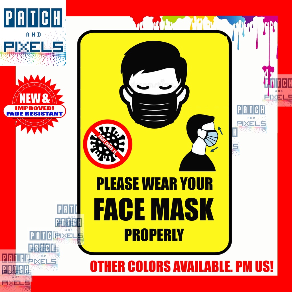 No Face Mask No Entry/Wear Your Face Mask Sign Laminated/PVC/Sticker ...