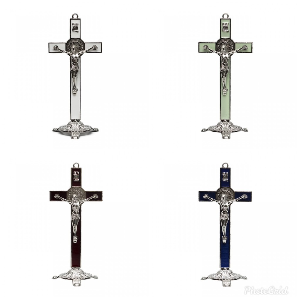 20cm Color Benedict Iron Catholic Sitting Cross - Table Cross ...
