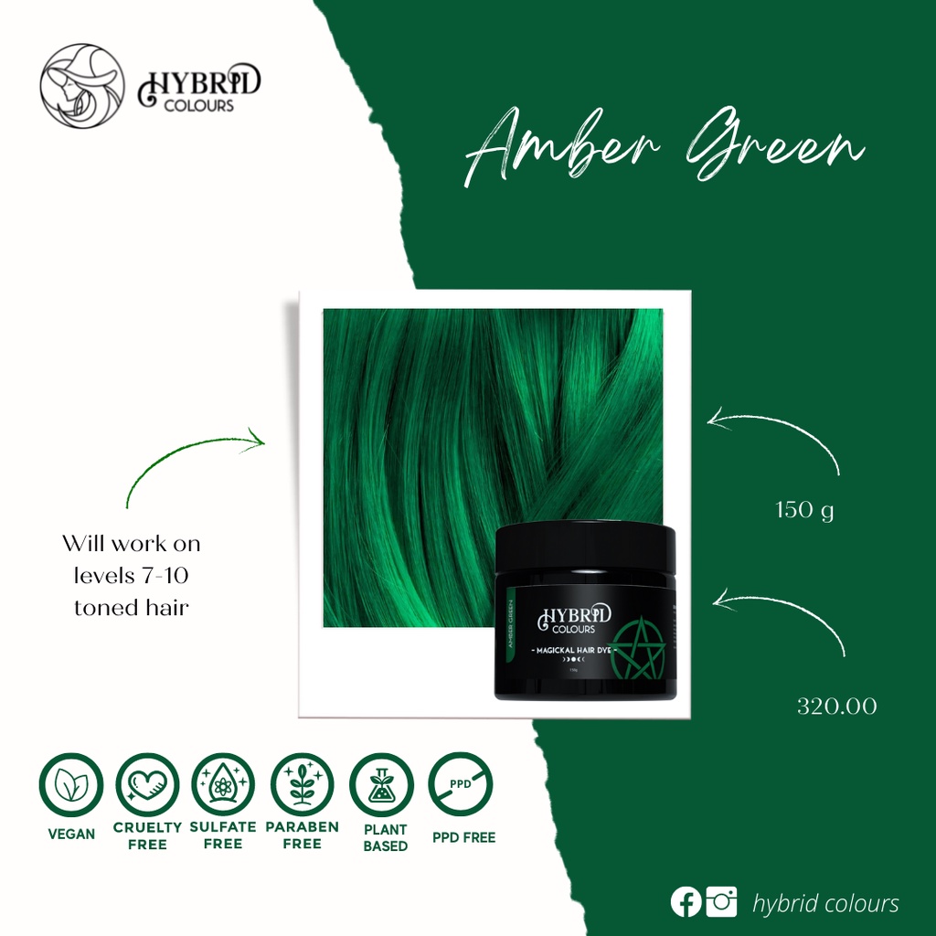Hybrid Colours Magickal Hair Dye 150g Amber Green | Shopee Philippines
