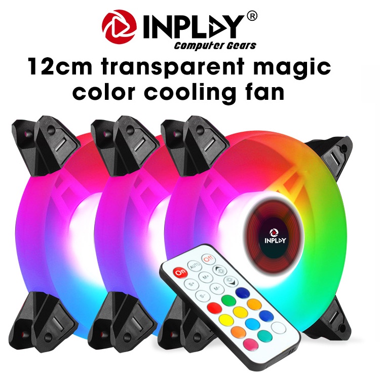 INPLAY desktop computer main box cooling fan 12cm mute 12V lamp RBG ...