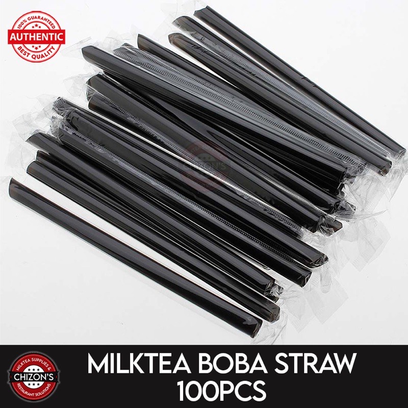 Milktea Boba Straw Black Clear Pink Assorted 100pcs 21cm 23cm 27cm ...