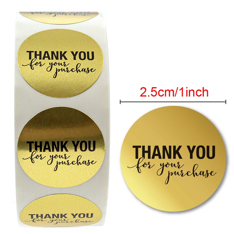 "THANK YOU for your purchase" Stickers Round Gold seal labels 500 ...